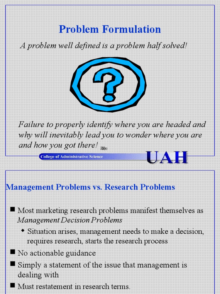 Problem Formulation | Marketing Research | Pricing