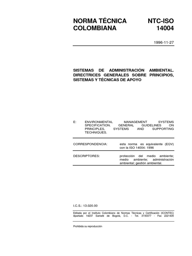 Iso 14004 | PDF | Degradación ambiental | Planificación