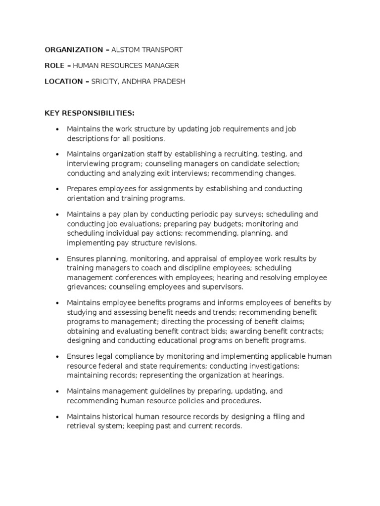 HR Duties and Roles | PDF | Human Resource Management | Employment