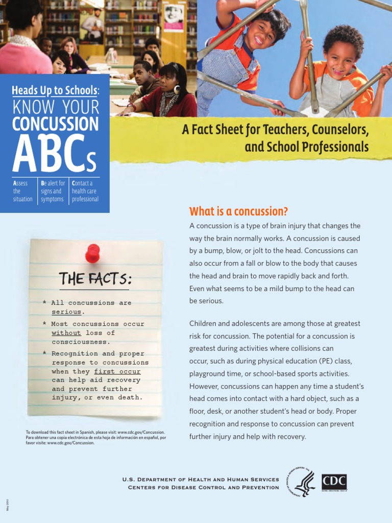 Tbi Factsheet Teachers 508 A | PDF | Concussion | Psychological Concepts