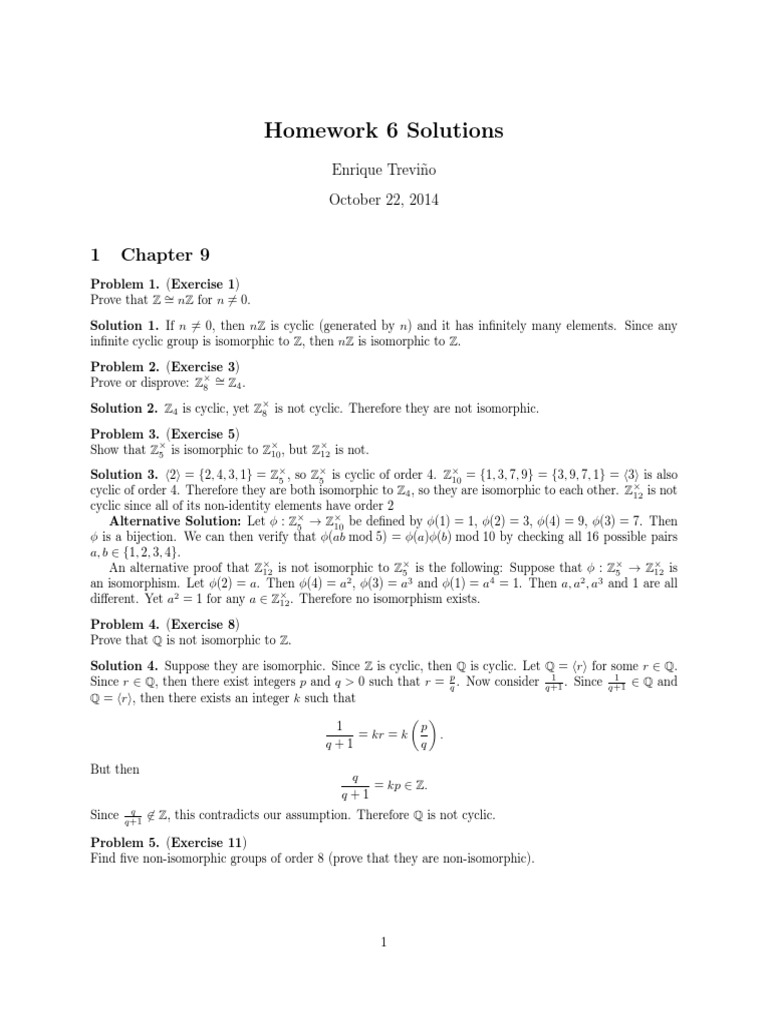 Homework 6 Solutions: Enrique Trevi No October 22, 2014 | PDF ...