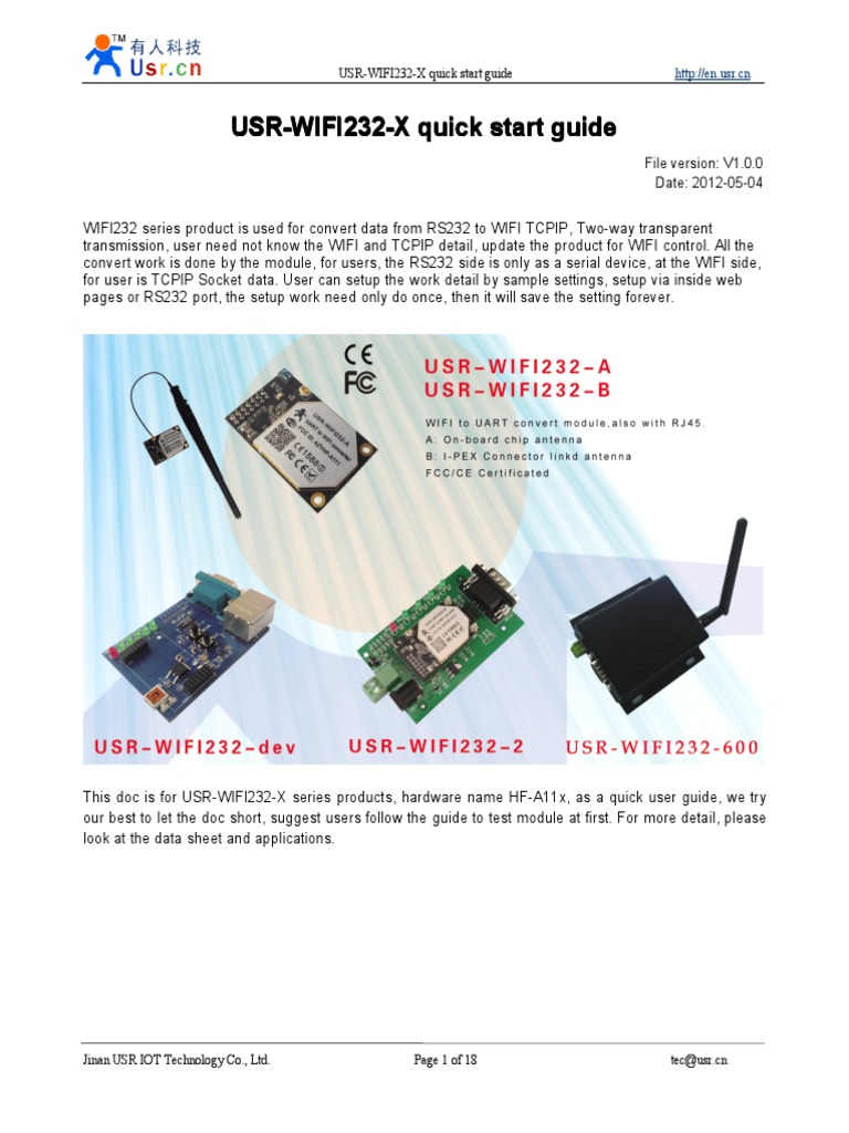 USR-WIFI232-X USR-WIFI232-X USR-WIFI232-X USR-WIFI232-X Quick Quick ...