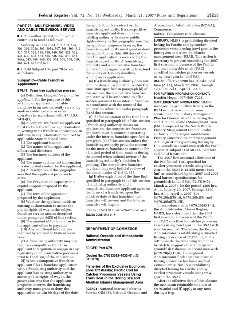 Rule: Fishery Conservation and Management: Alaska Fisheries of ...