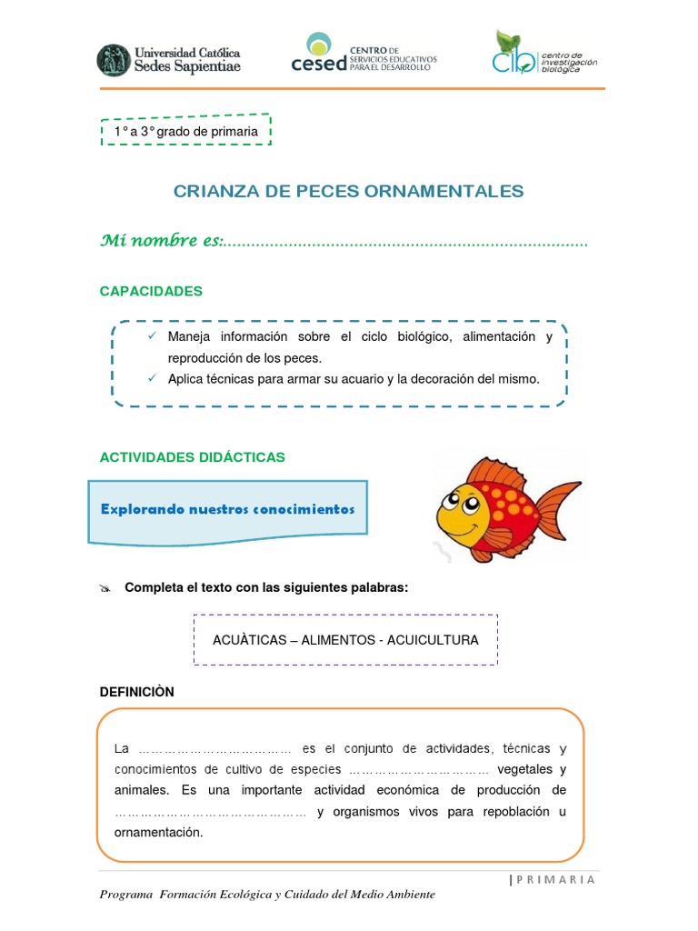 Crianza y Cuidado de Peces Ornamentales | PDF | Acuario | Pescado