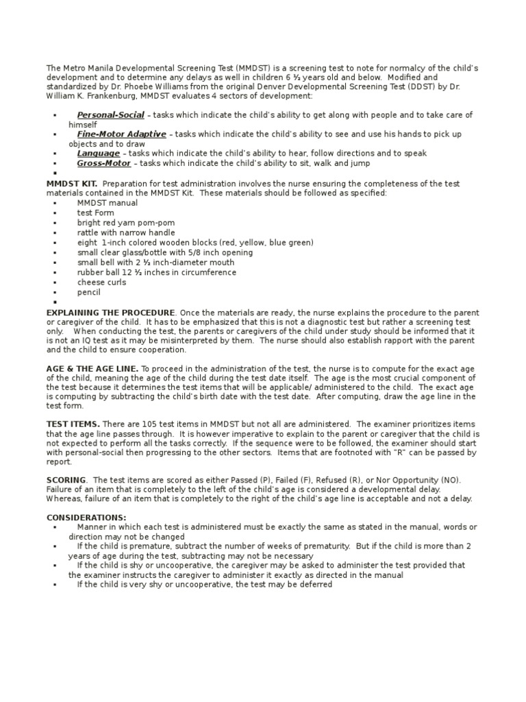 MMDST Guide | Test (Assessment) | Psychology & Cognitive Science