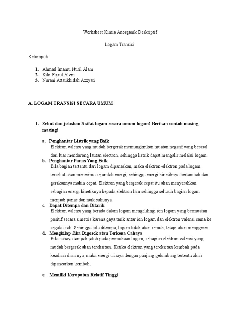 Logam Transisi | PDF