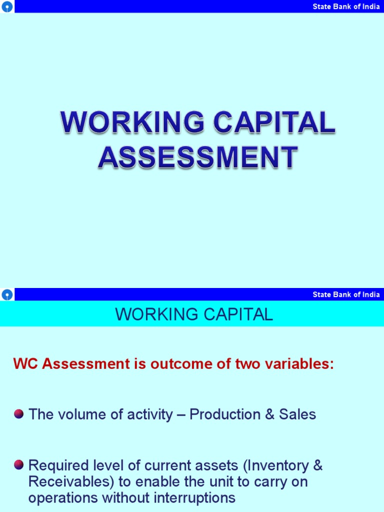 Working Capital Assessment | PDF | Working Capital | Balance Sheet