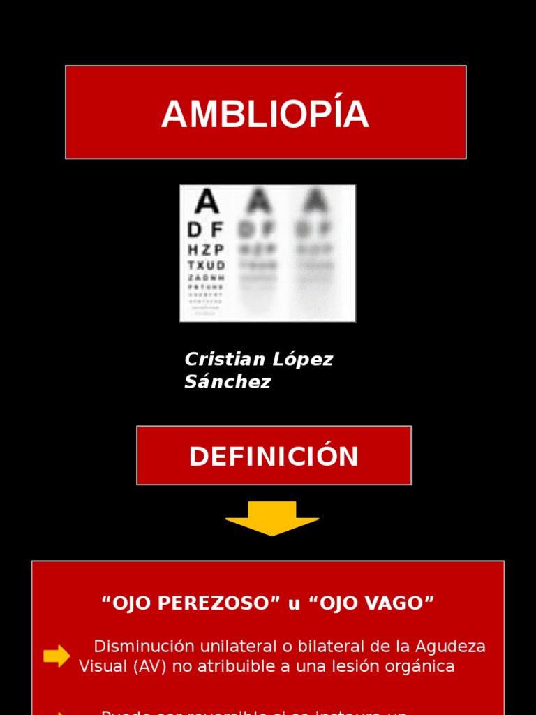 Ambliopía: Definición y Tratamiento | PDF | Ojo humano | Oftalmología