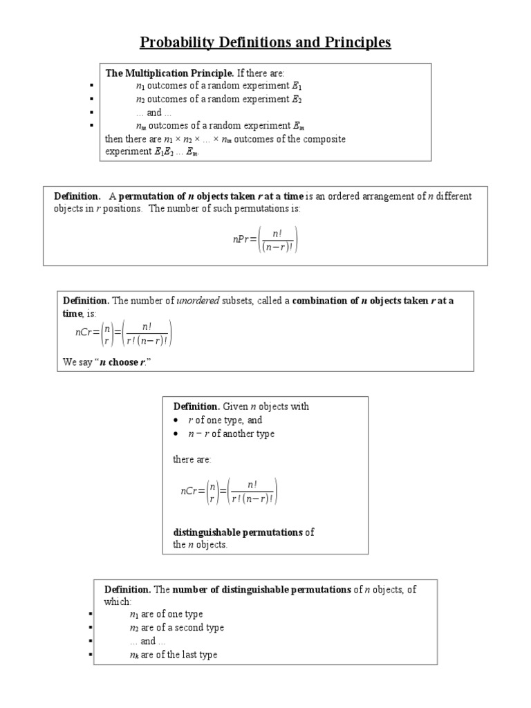Probability Principles & Definitions | PDF