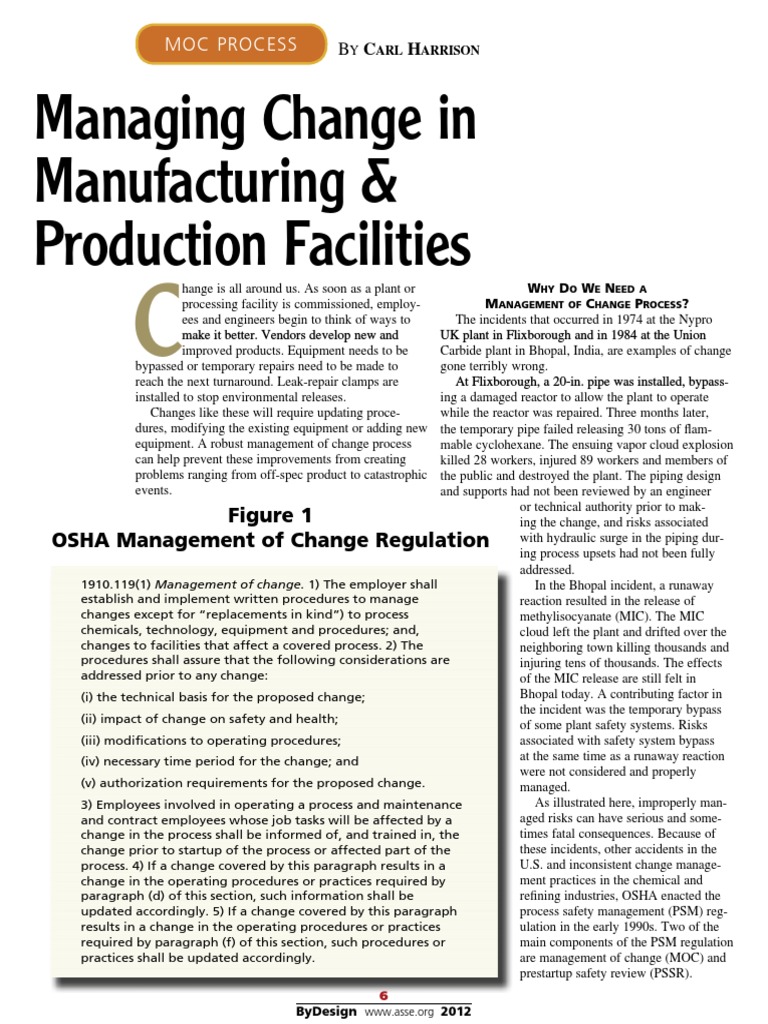 MOC Guidance | PDF | Occupational Safety And Health Administration ...