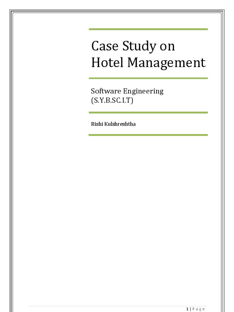 Hotel Management Software Case Study | PDF | Database Transaction | Use ...