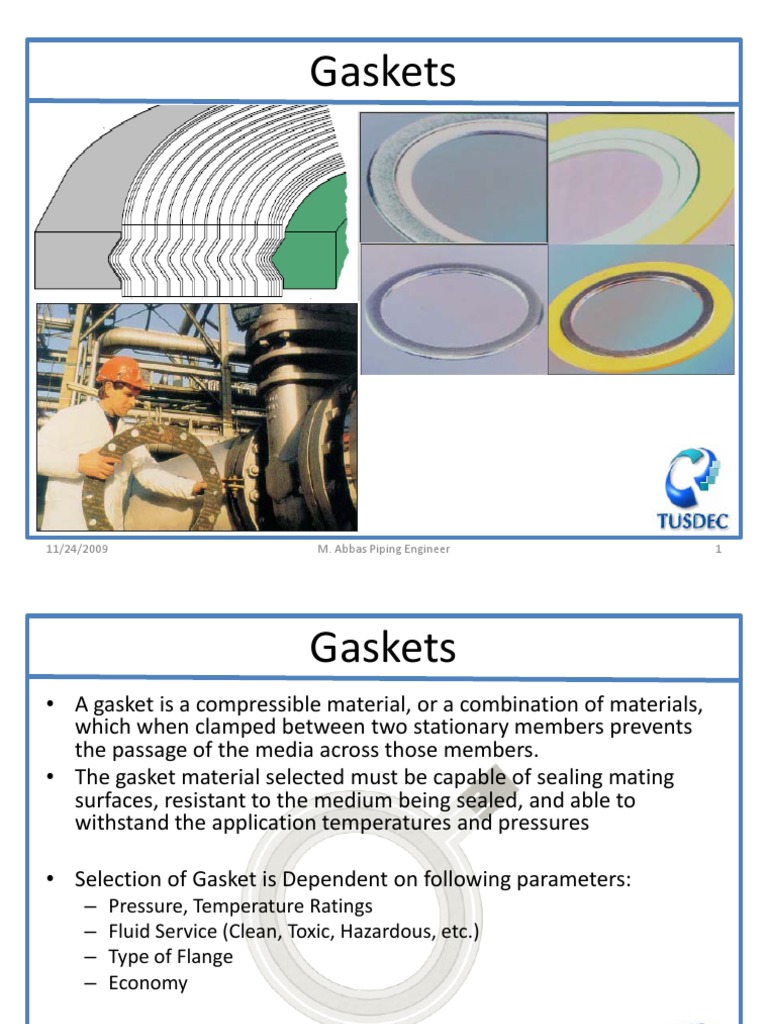 Gasket Selection | PDF | Science & Mathematics | Technology & Engineering