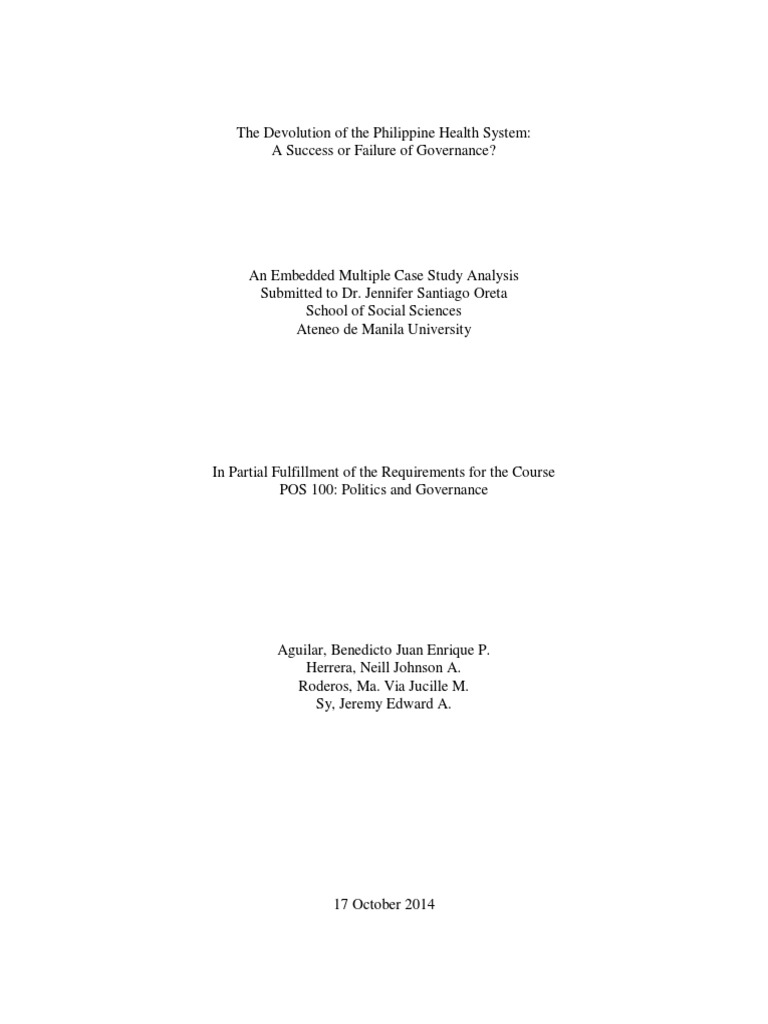 Evaluating Health Service Devolution in the Philippines | PDF ...