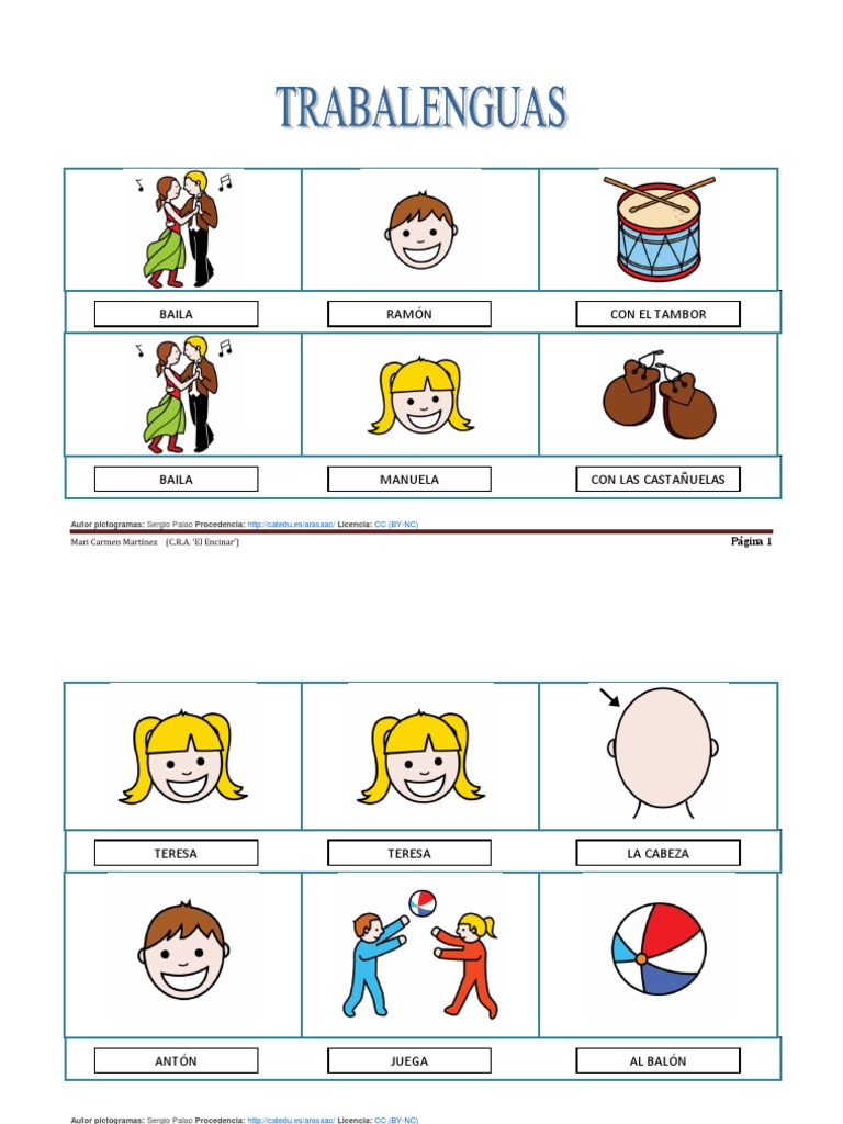 TRABALENGUAS CON IMÁGENES