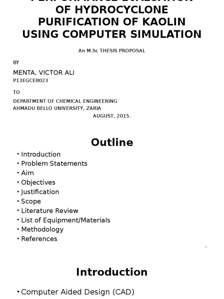 MSC Thesis Proposal Presentation | PDF | Computer Aided Design | Computer Simulation