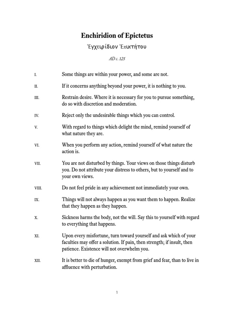 The Enchiridion | PDF | Epictetus | Science