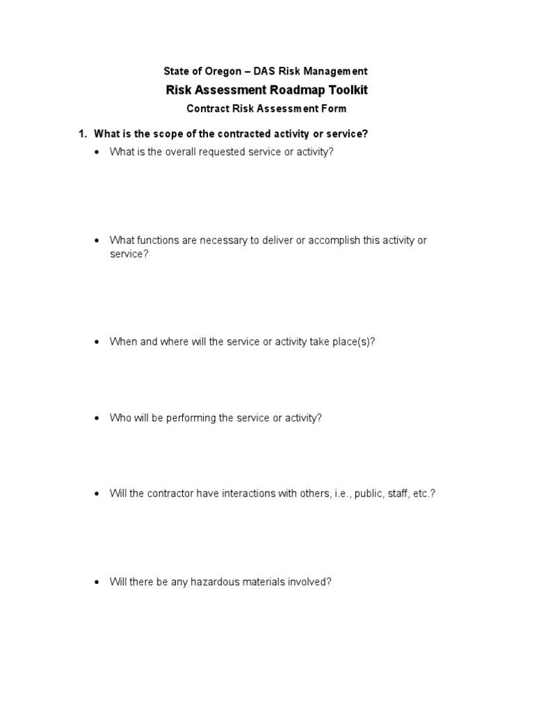 Contract Risk Assessment Toolkit | PDF | Risk | Risk Assessment