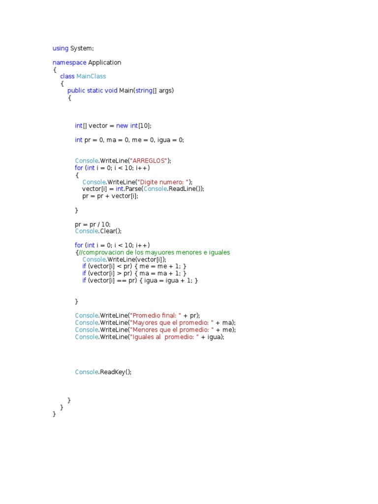 Mainclass: Using Namespace Class Public Static Void String | PDF