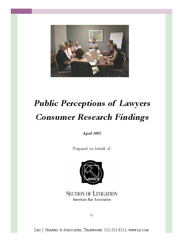Public Perceptions 1 | PDF | American Bar Association | Lawyer