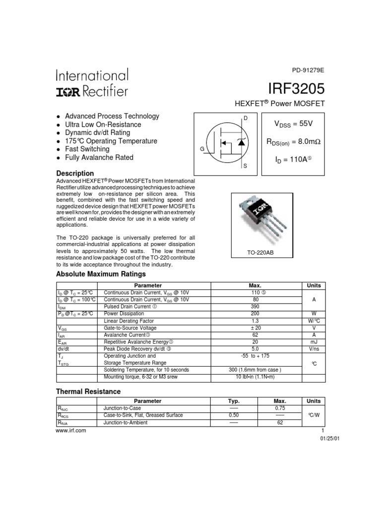 Hexfet® Power Mosfet | Mosfet | Diode