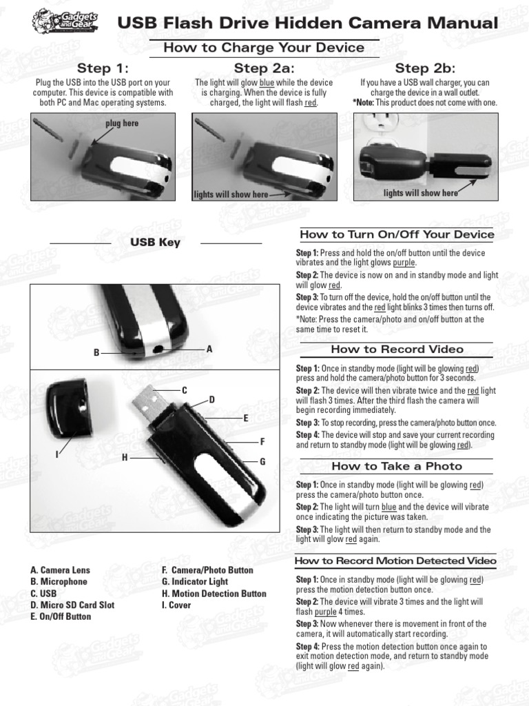 Usb Flash Drive Hidden Camera and Audio Recorder Manual Web Reduced ...