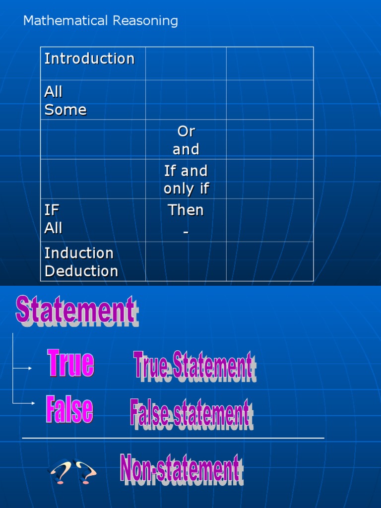 Mathematical Reasoning Form 4 Mathematics | Download Free PDF ...