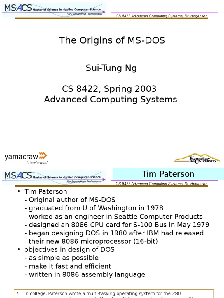 The Origins of MS-DOS | PDF | Dos | Classes Of Computers