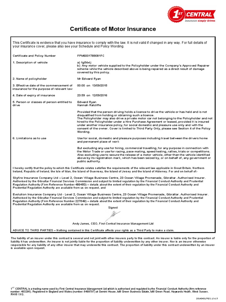 New Business Certificate PDF | PDF | Vehicle Insurance | Underwriting