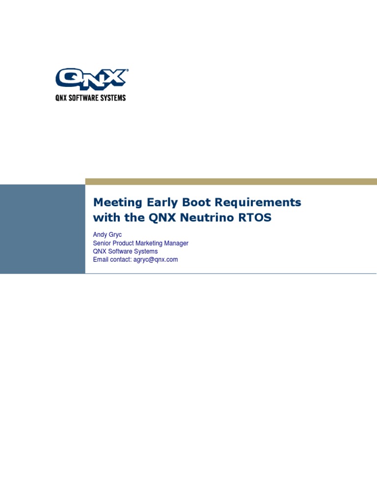 QNX Meeting Early Boot Requirements | PDF | Library (Computing) | Booting