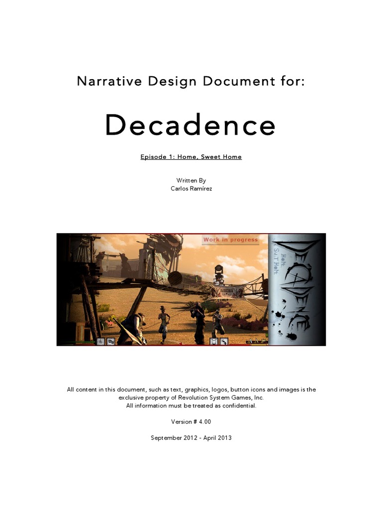 Decadence Narrative Design Document EN | PDF | Narrative