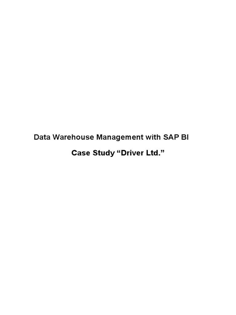 SAP BI Data Warehouse Case Study | PDF