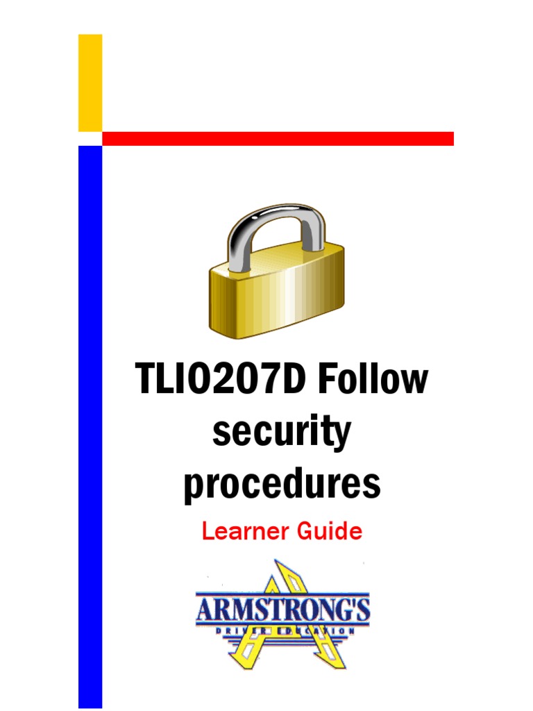 TLIO207D - Follow Security Procedures - Learner Guide | PDF | Cargo ...