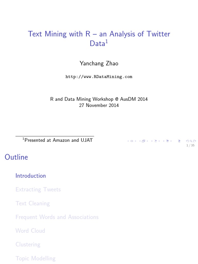 RDataMining Slides Text Mining | PDF | R (Programming Language) | Twitter