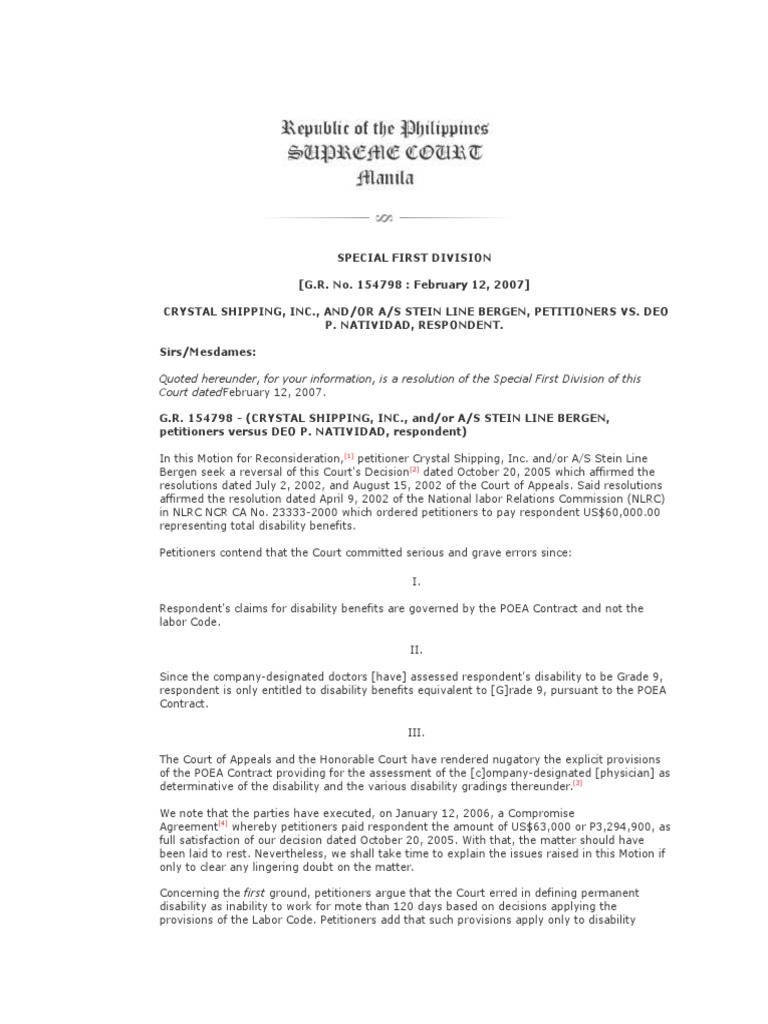 Crystal Vs Natividad | PDF | Disability | Physician