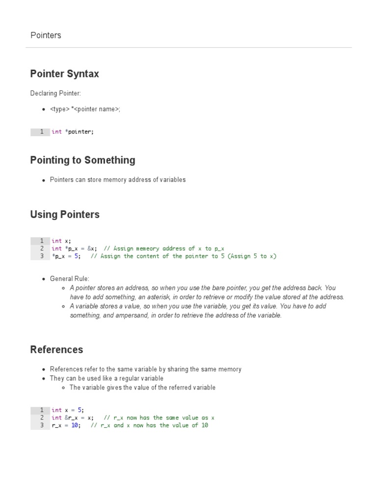 Understanding Pointers and References | PDF