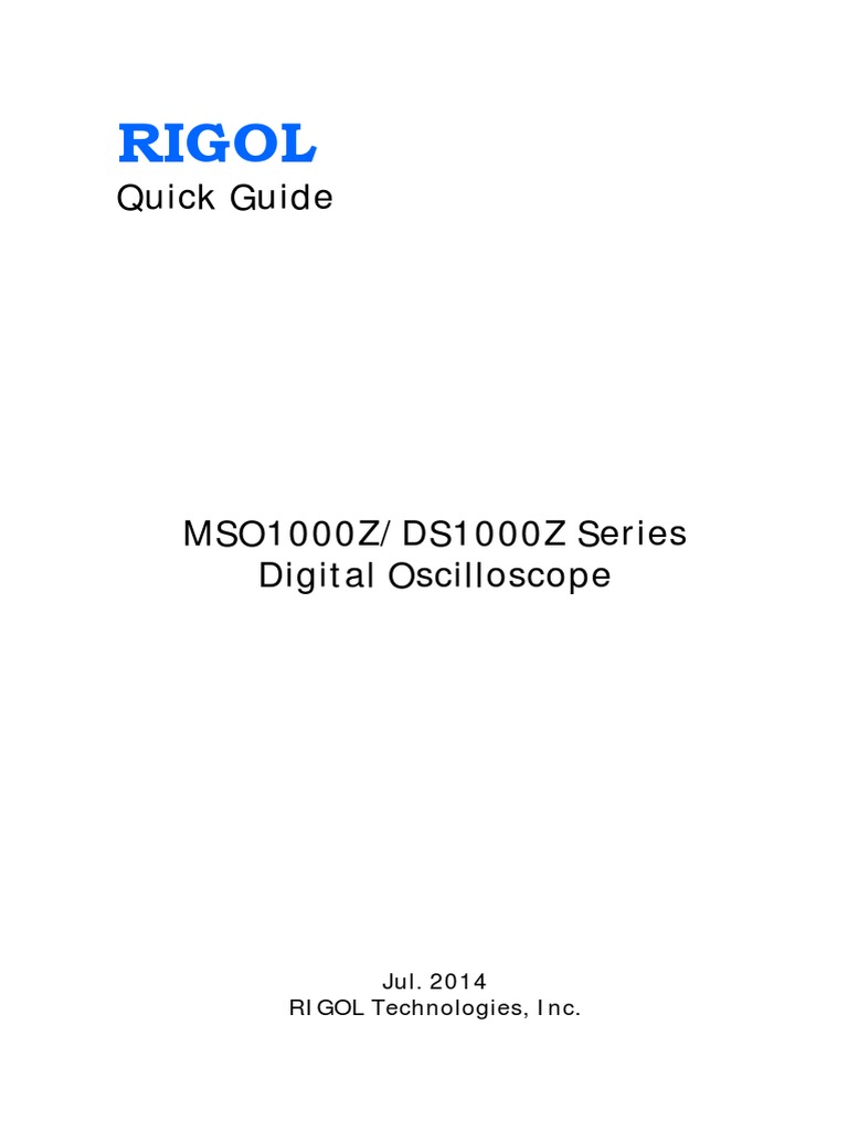 Rigol: Quick Guide | PDF | Menu (Computing) | Electrical Engineering