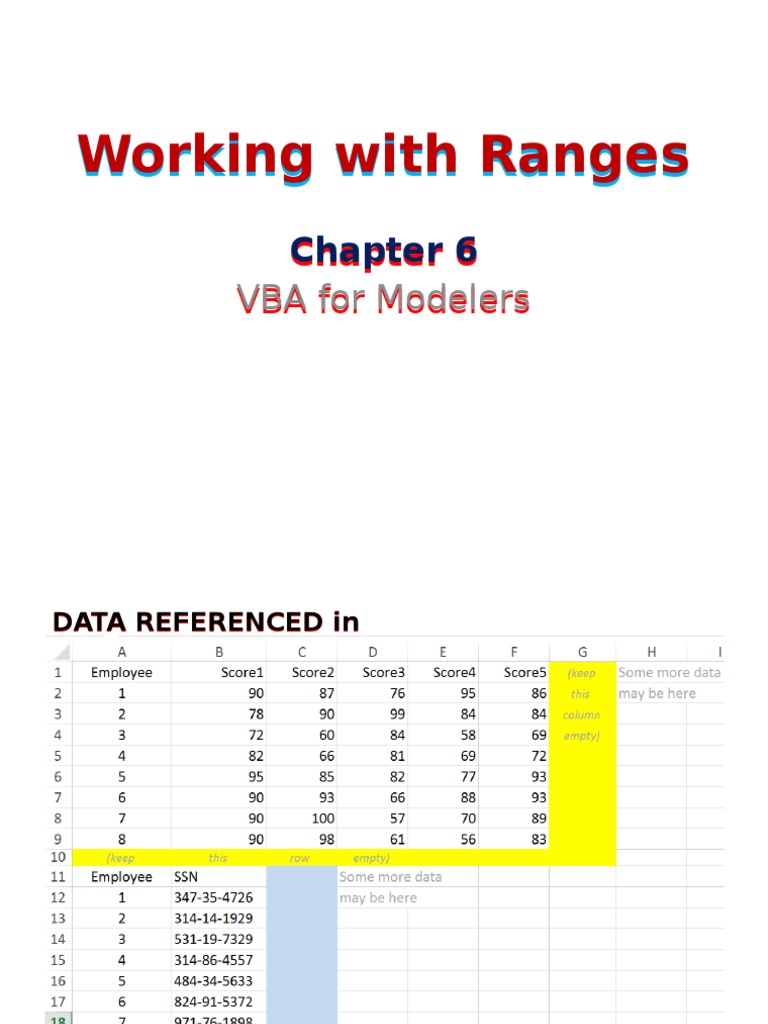 VBA Ranges Guide: Properties, Methods & Specifying Ranges | PDF | Formula | Microsoft Excel