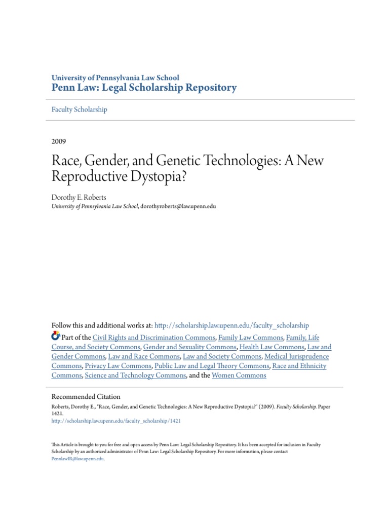 Roberts Race Gender Dystopia | PDF | Eugenics | Race (Human Categorization)