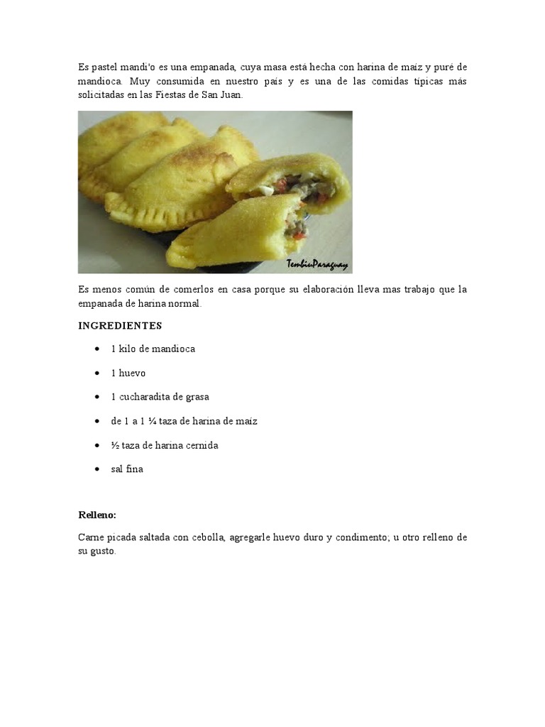 El Pastel Mandió | PDF | Cocina, comidas y vino | Salud y bienestar