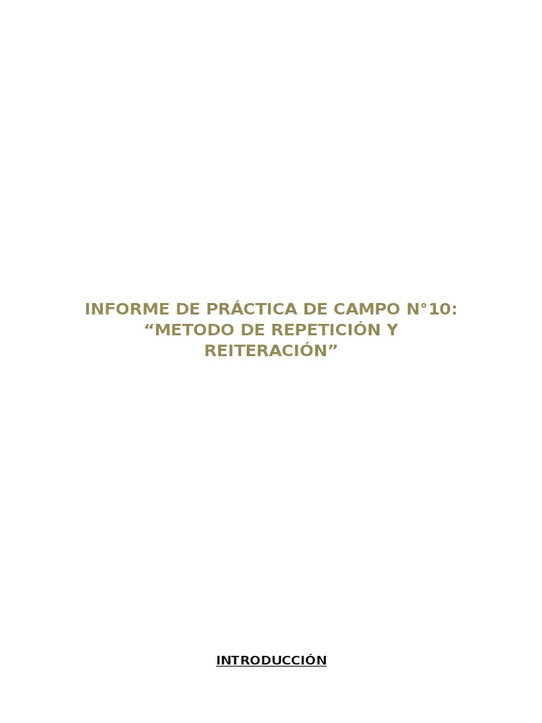 Metodo de Reiteracion y Repeticion | PDF | Medición | Observación ...