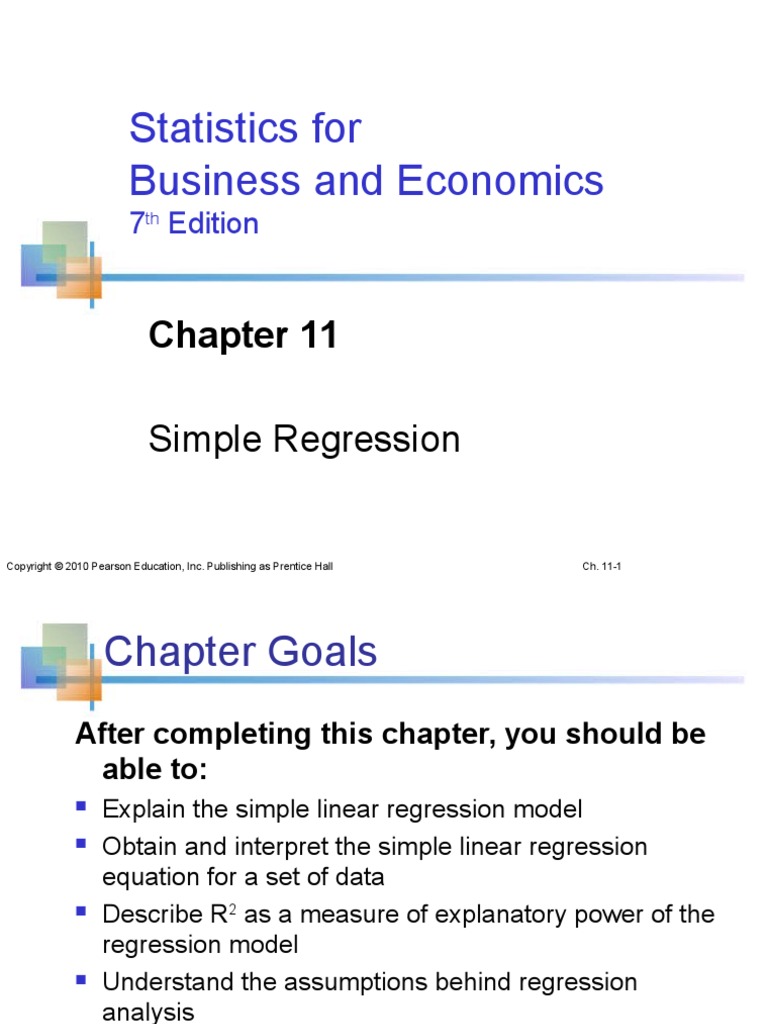 Statistics For Business and Economics: Simple Regression | PDF | Errors And Residuals ...