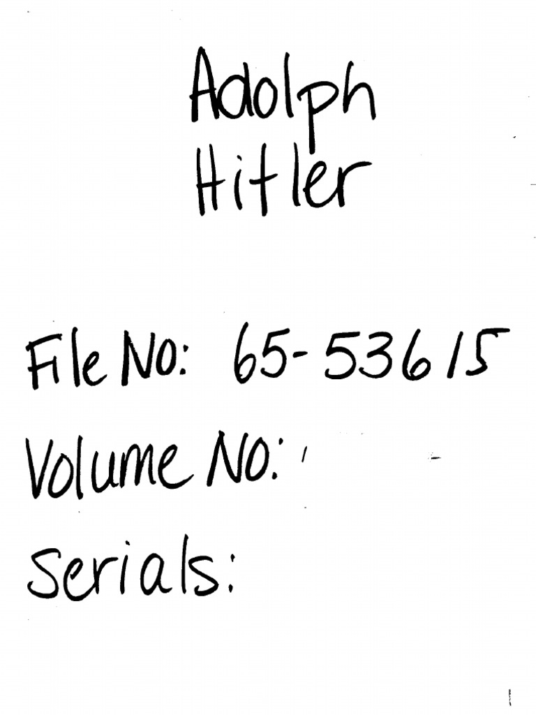 ADOLF HITLER FBI FILESFOIA - Hitler1 PDF | PDF