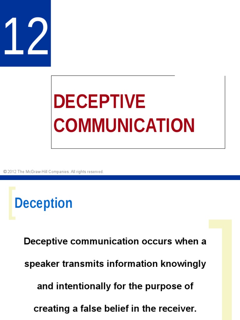 Chapter - 12 - Deceptive Behavior | PDF | Deception | Lie