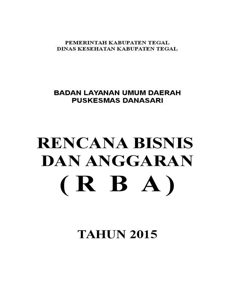 DOKUMEN RBA Puskesmas Danasari 2015 | PDF | Bisnis