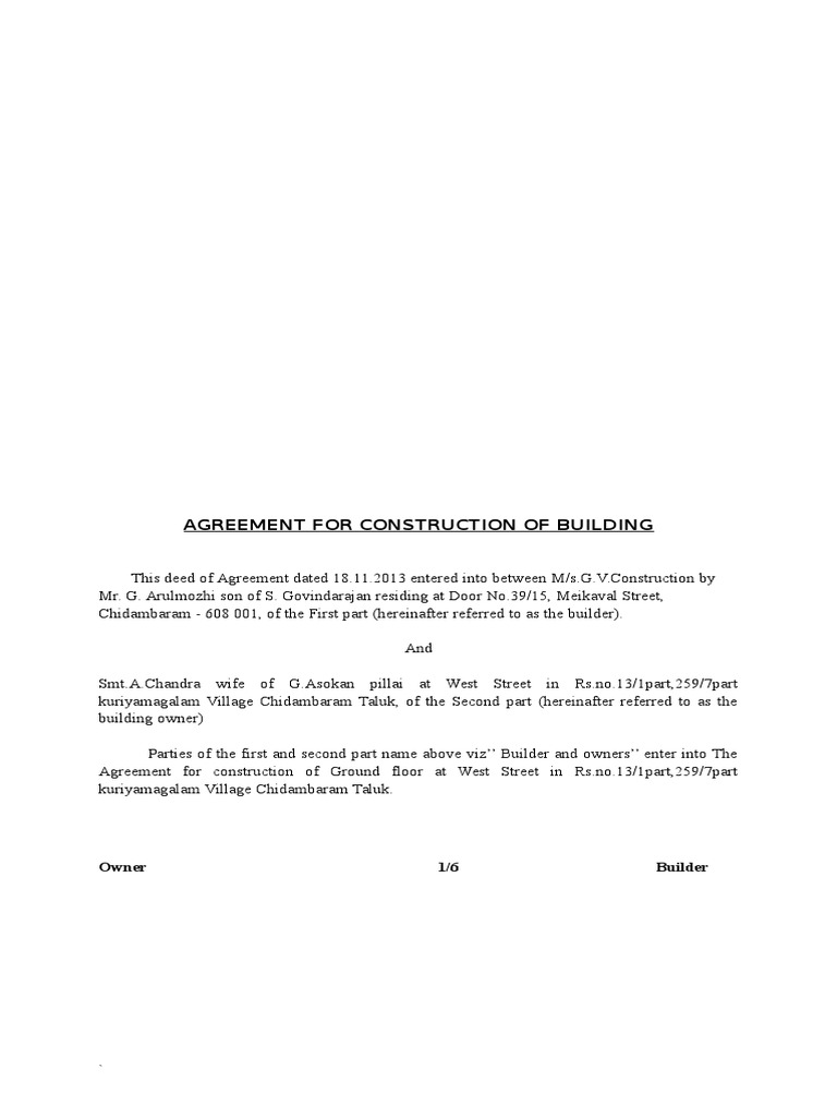 Agreement 1 | PDF | Basement | Concrete
