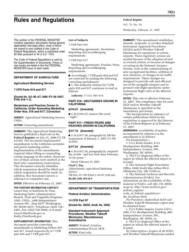 Rule: Standard Instrument Approach Procedures | PDF | Federal Aviation ...