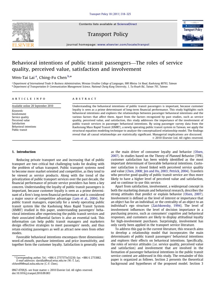 Public Transit Passenger Behavior Insights | PDF | Factor Analysis ...
