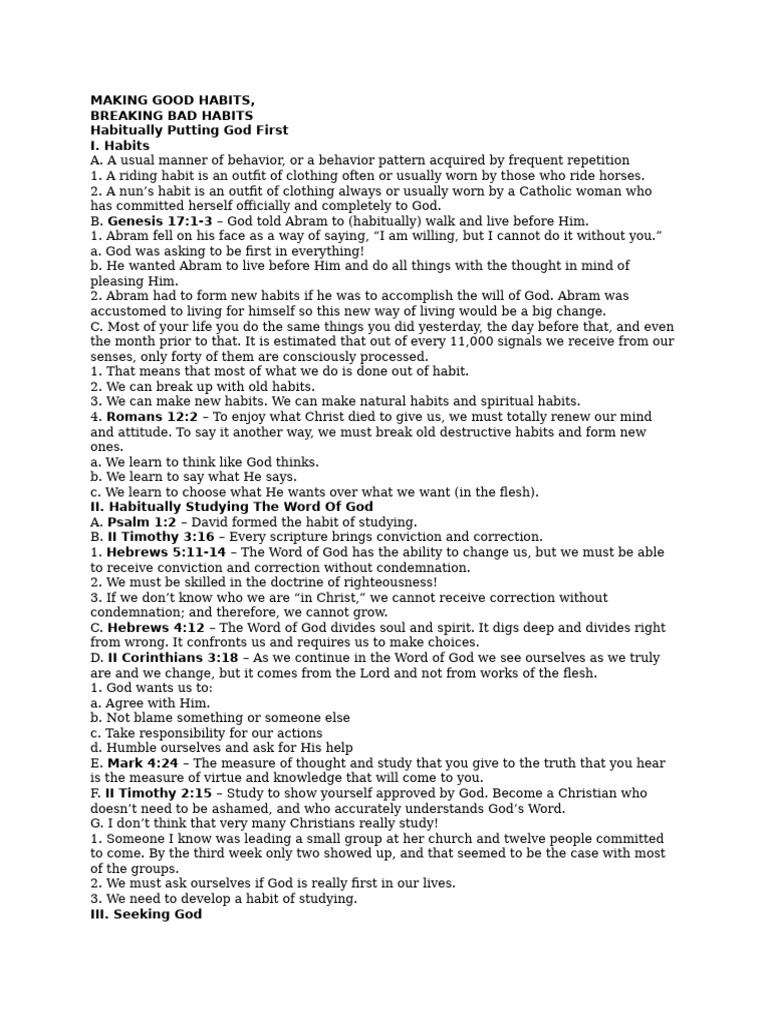 Making Good Habits Breaking Bad Habits | PDF | Habits | Cain And Abel