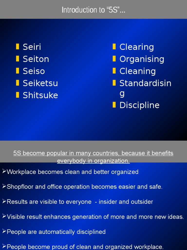 Introduction To "5S".. | PDF | Business