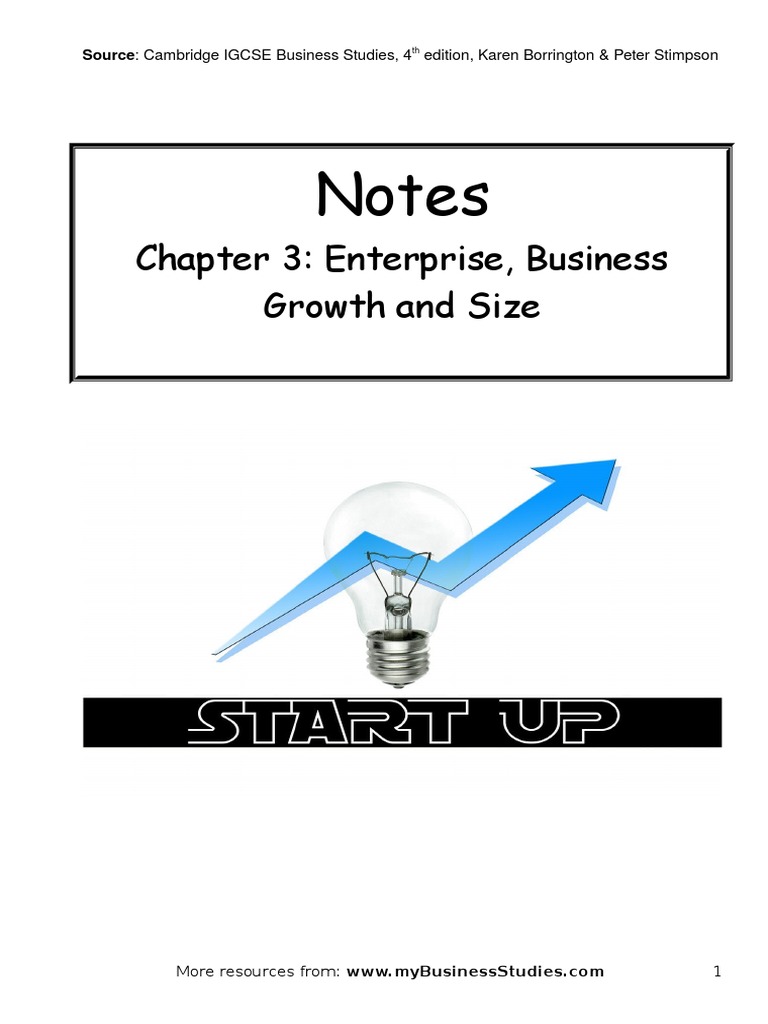 Chapter 3 Enterprise Business Growth and Size | PDF | Career & Growth ...